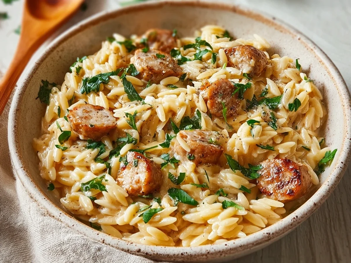 Creamy Chicken Sausage Orzo: Easy Skillet Dinner - Recipes By Megan