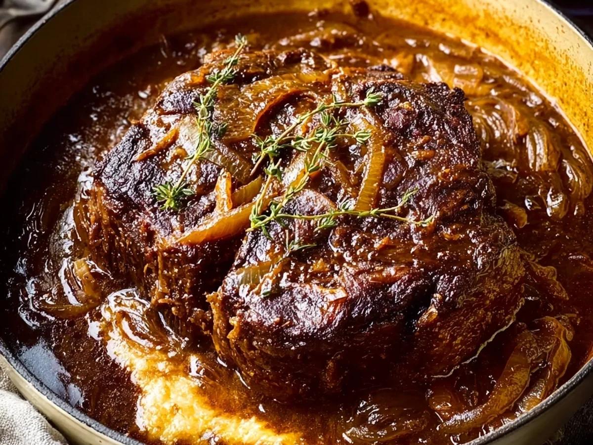 Hearty French Onion Pot Roast with Rich Gravy - Recipes By Megan