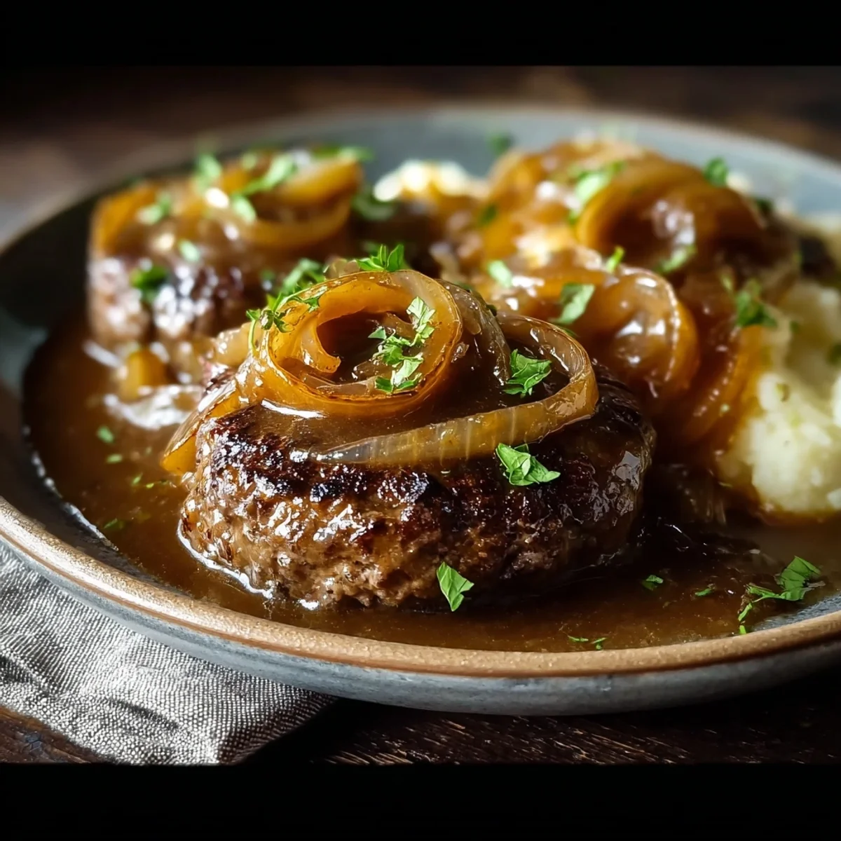 Homestyle Hamburger Steak with Onions & Gravy - Recipes By Megan